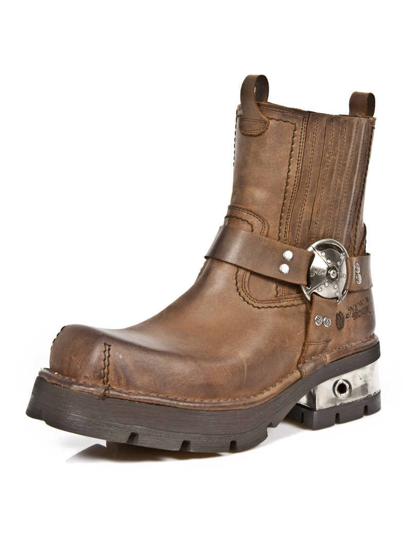 BROWN LEATHER COWBOY AVIATOR BOOTS TACÓN STEEL