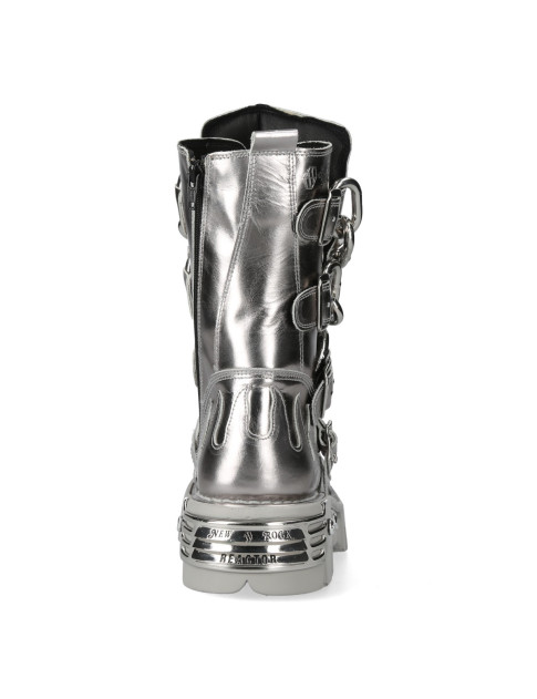 BOTAS NEWROCK DE PIEL PLATEADAS
